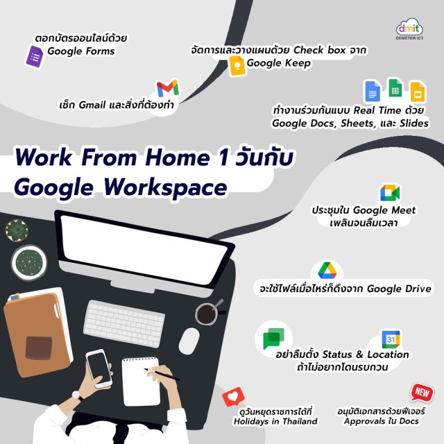 How To Work From Home เพิ่มประสิทธิภาพการทำงานด้วย Google Workspace - DEMETER ICT